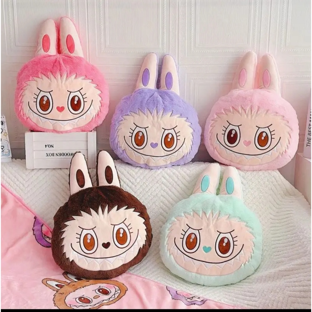 Jual 40CM Boneka Bantal Labubu The Monster Macaroon bahan bulu halus ...