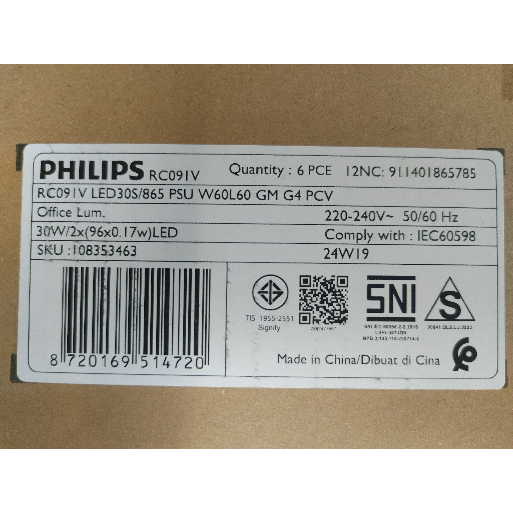 Jual SmartBright Slim Panel RC091V LED30S/865 PSU W60L60 | Shopee Indonesia