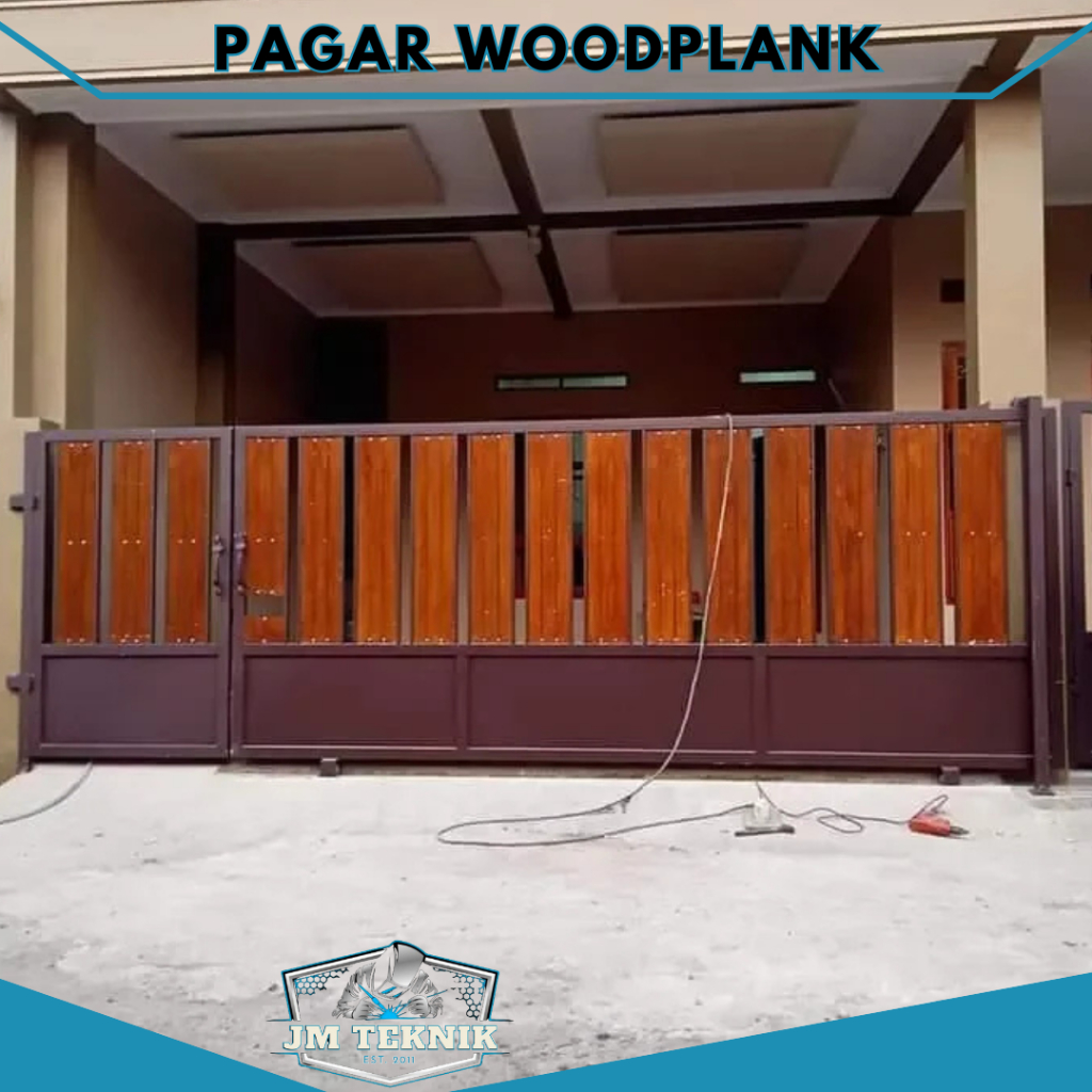 Jual PAGAR WOODPLANK GRC PINTU GERBANG MINIMALIS PAGAR RUMAH PLANK GRC ...