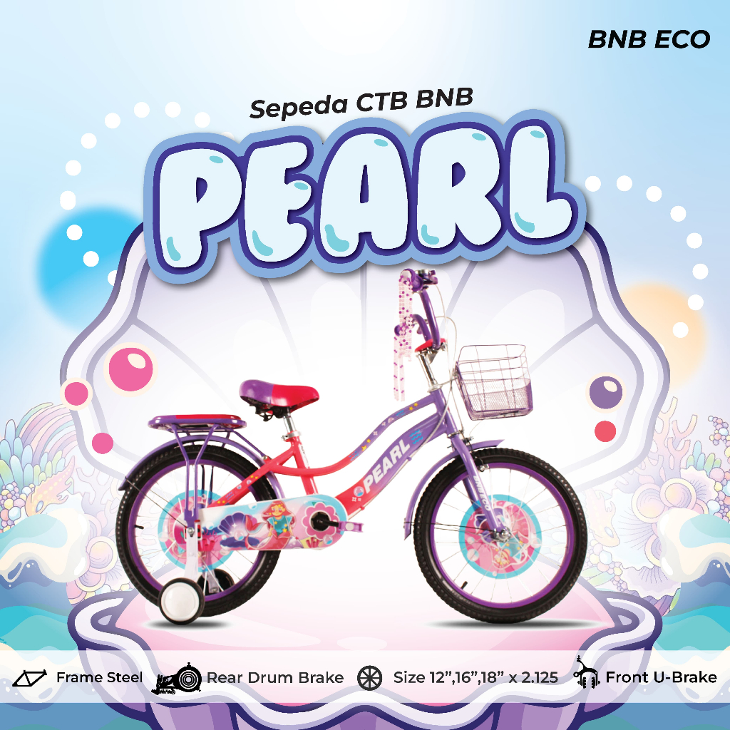 Jual [NEW] Sepeda Mini BNB CTB MODEL TERBARU ban pompa ( anak perempuan usia 3-9 tahun) | Shopee ...