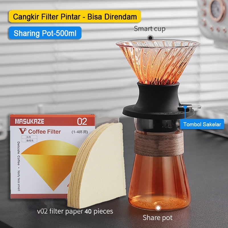 Jual Coffee Dripper v60 Hario Alat Kopi v60 Dripper Set Pot Berbagi Filter Kopi Pot Coffee ...