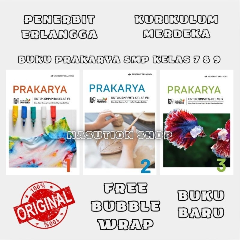 Jual Buku Prakarya Kelas 1 2 3 / 7 8 9 SMP/MTs Erlangga Kurikulum Merdeka Km Original | Shopee ...