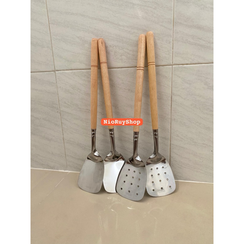 Jual SPATULA SEDANG GAGANG KAYU / SOTIL GAGANG KAYU / SUTIL GAGANG KAYU ...