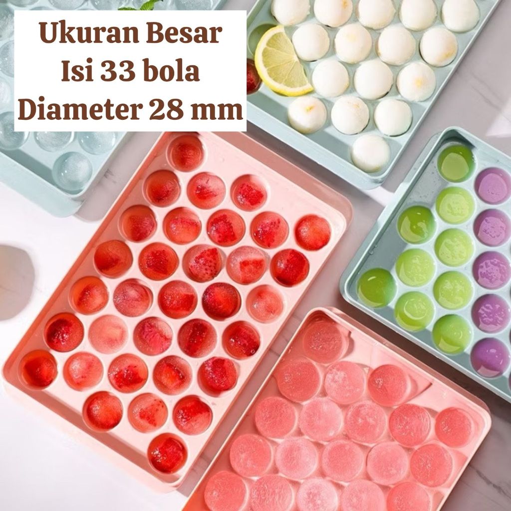 Jual Cetakan Es Batu Bulat Isi 33 / Ice Cube Tray Viral / Cetakan Es ...