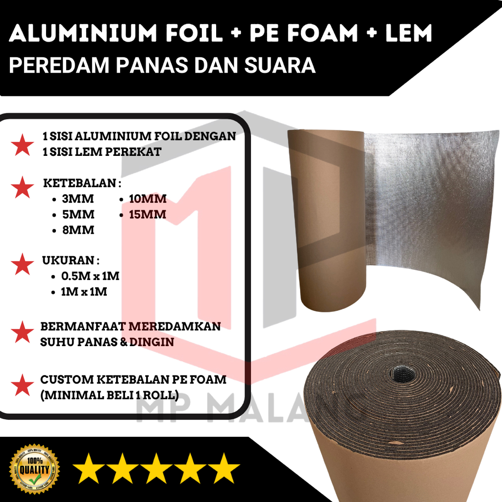 Jual Aluminium Foil dengan lem Sticker 3mm 5mm 8mm 10mm 15mm Peredam ...