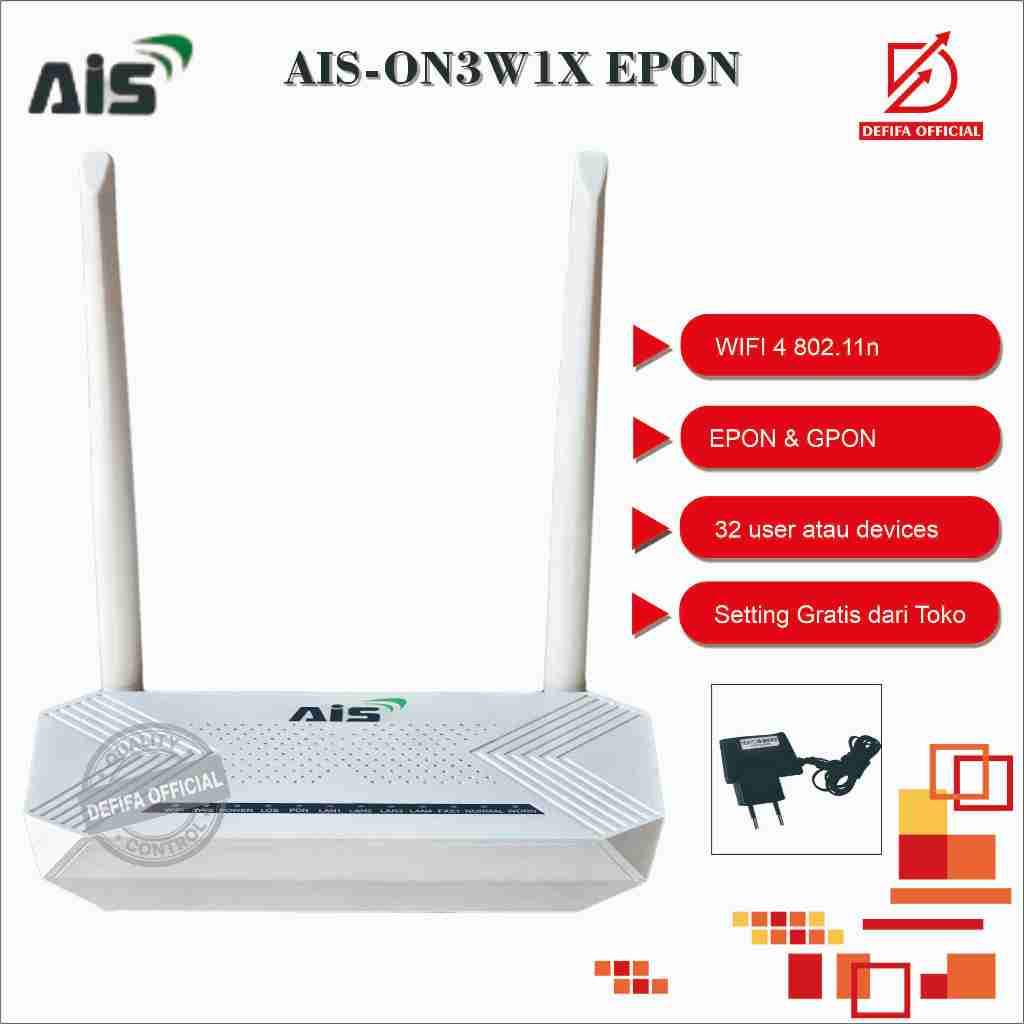 Jual Modem FTTH Wireless Wifi Router AIS-ON3W1X ONT EPON ONU | Shopee ...