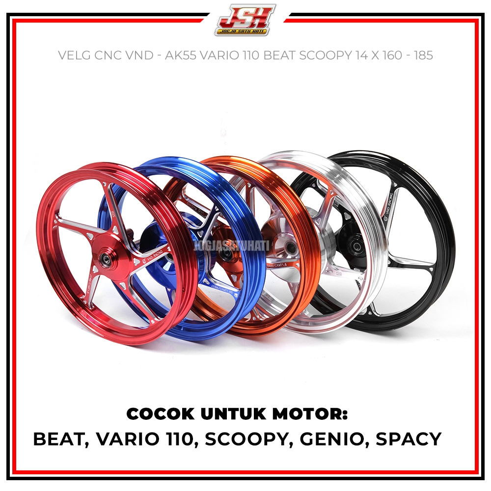 Jual Velg Pelg Velek Racing Set VND AK55 V1 V2 V3 Depan Belakang Ring 14 140 160 14 160 185 ...