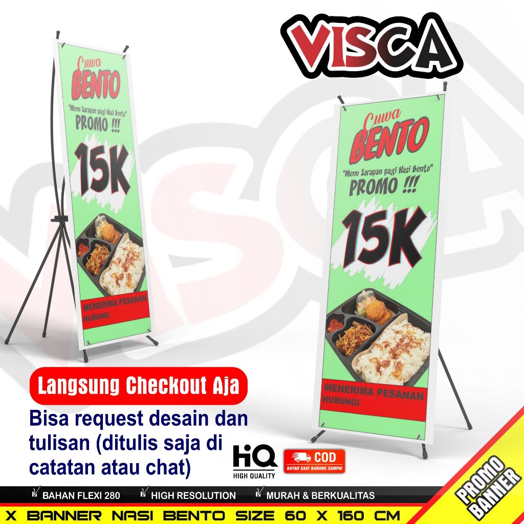 Jual Spanduk X Banner Nasi Bento - Banner Nasi Bento Viral Ukuran 60 x ...