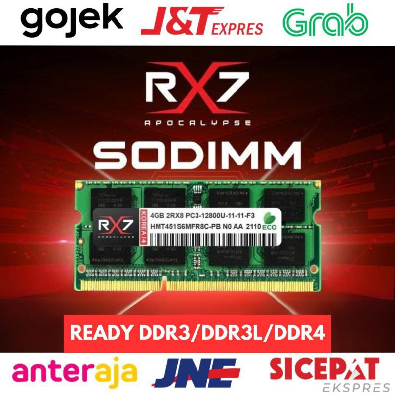 Jual SODIMM RAM RX7 DDR3 DDR3L DDR4 4GB 8GB Memory Laptop Sodim Memori ...