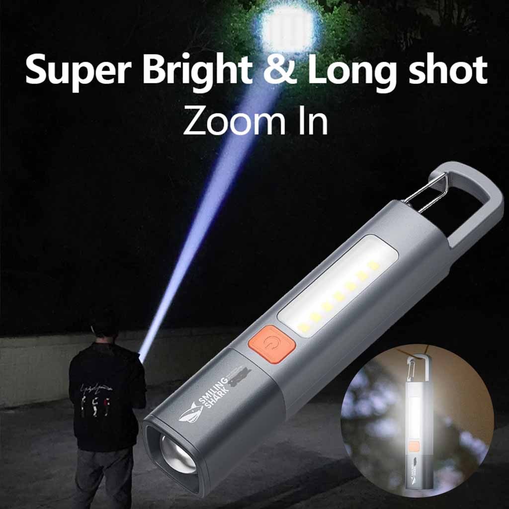 Jual SENTER LED SMILING SHARK SD-1023 XPE - ZOOM - JARAK JAUH - 3 MODE ...