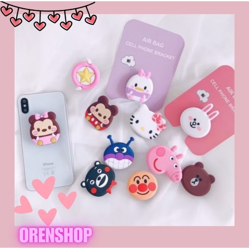 Jual [OSM] Pop Socket HP 3D Karakter Cartoon Pop Soket Kartun Aksesoris ...