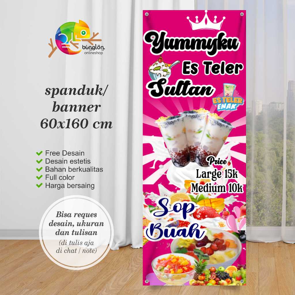 Jual Cetak Spanduk Banner Es Teler Silatan Dan Sop Buah | Shopee Indonesia
