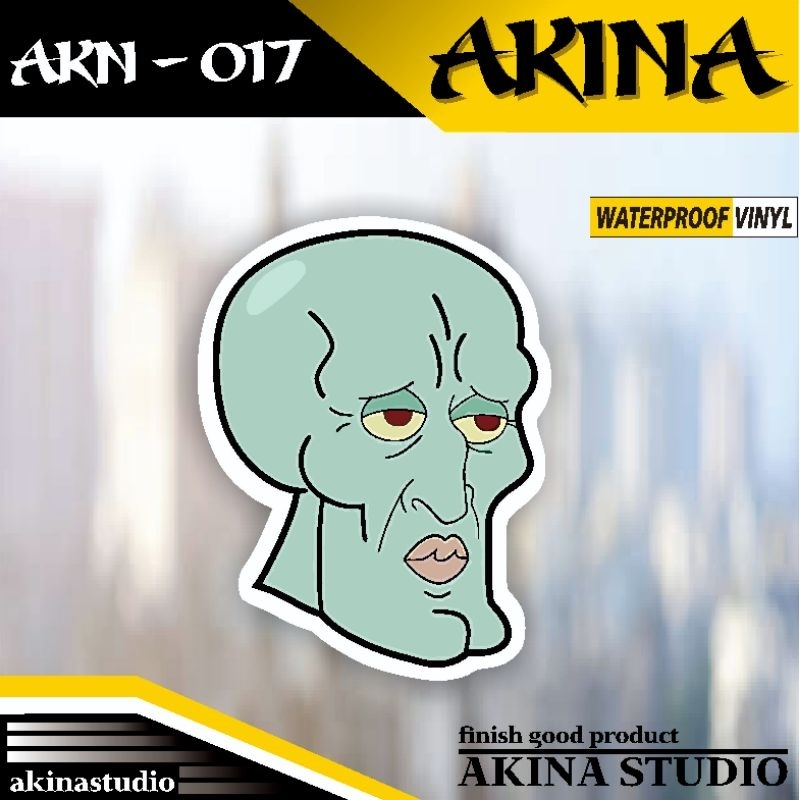 Jual sticker vinyl anti air handsome squidward | stiker vinyl anti air ...