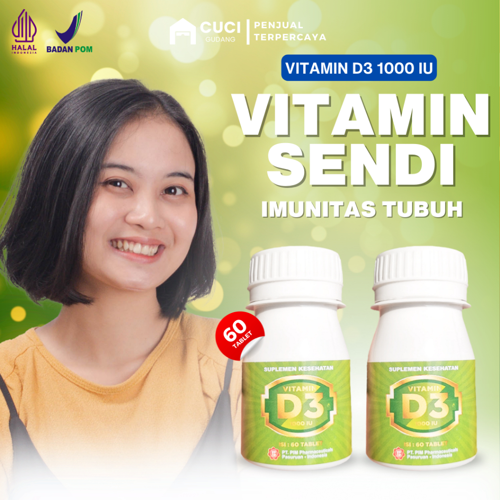 Jual Vitamin D3 1000 IU Tulang Dan Sendi Suplemen Kesehatan Tubuh ...
