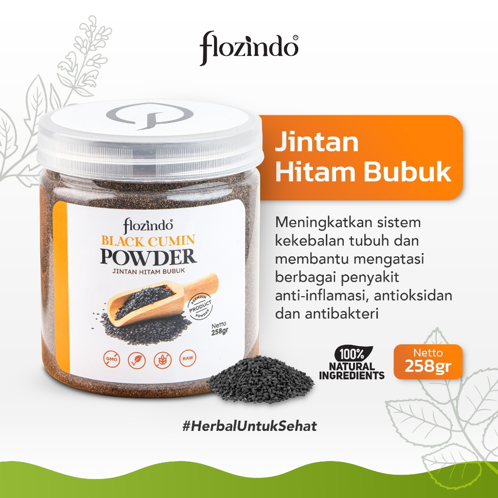 Jual Flozindo Habbatussauda Black Cumin Powder / Jintan Hitam Bubuk ...