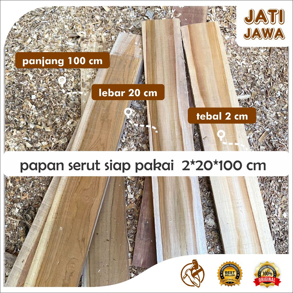 Jual Papan Kayu Jati Kampung Blabak Siap Pakai Halus 2x20x100 cm ...
