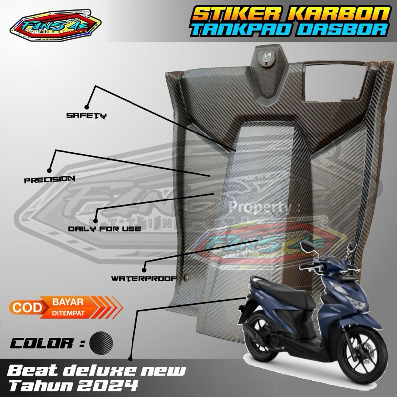 Jual Stiker striping tankpad pelindung dasbor depan all new honda beat ...