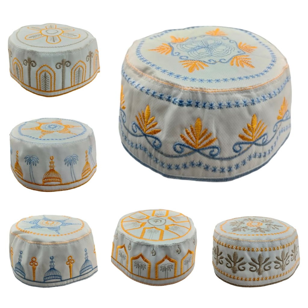 Jual HHS Peci / Kopiah Muslim Laki-Laki Sholat Peci Haji Madinah Putih ...