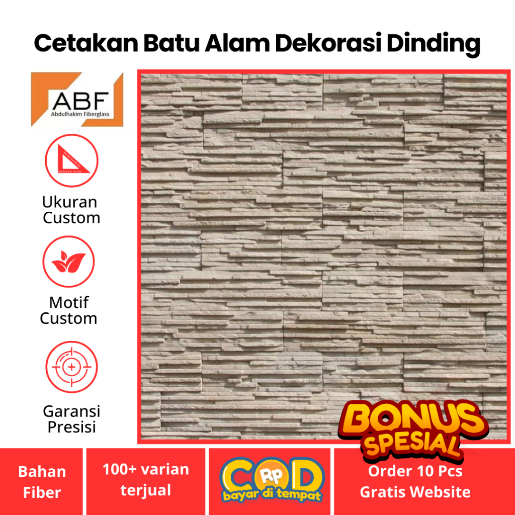 Jual Cetakan batu alam | cetakan batu alam dinding 3d fiber ukuran ...
