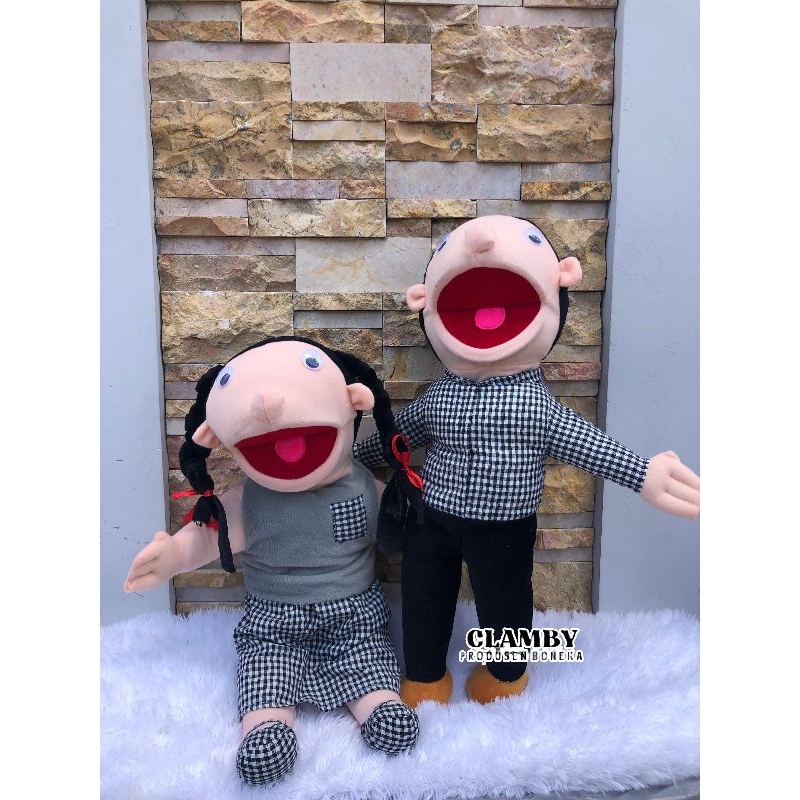 Jual Boneka Tangan Muppet Mulut Gerak Couple Baju Kotak Karakter Cowok ...
