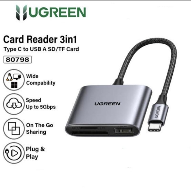 Jual UGREEN OTG Card Reader Type C to SD TF MicroSD Memory Card USB ...
