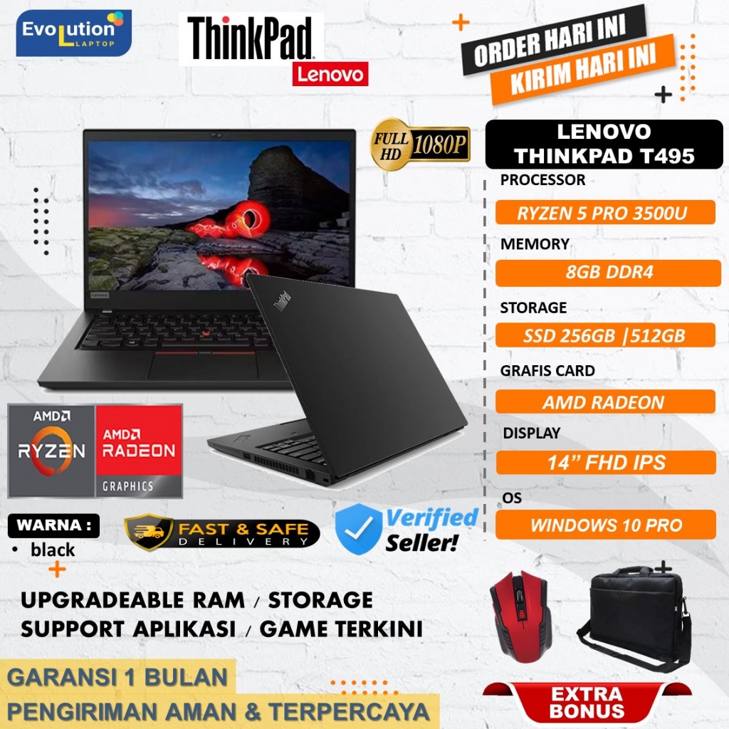 Jual Lenovo Thinkpad T495 Ryzen 7 Pro 3700U VGA-2GB 16GB 1TB SSD AMD ...