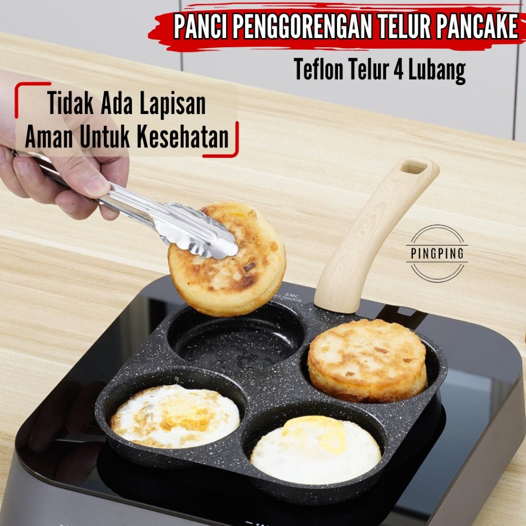 Jual Wajan Telur / Pancake / Martabak 4 Lubang Anti Lengket Cocok di ...