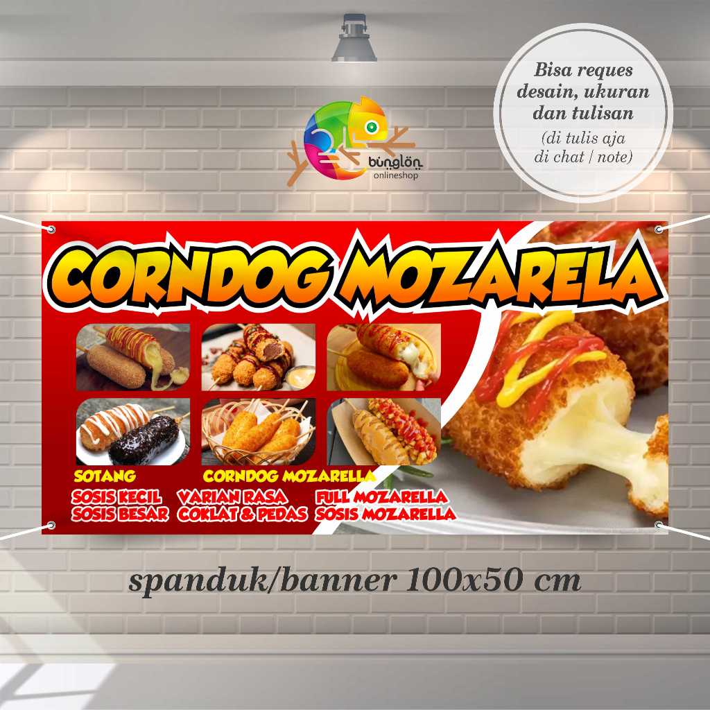 Jual Cetak Spanduk Banner Corndog Mozarella | Shopee Indonesia