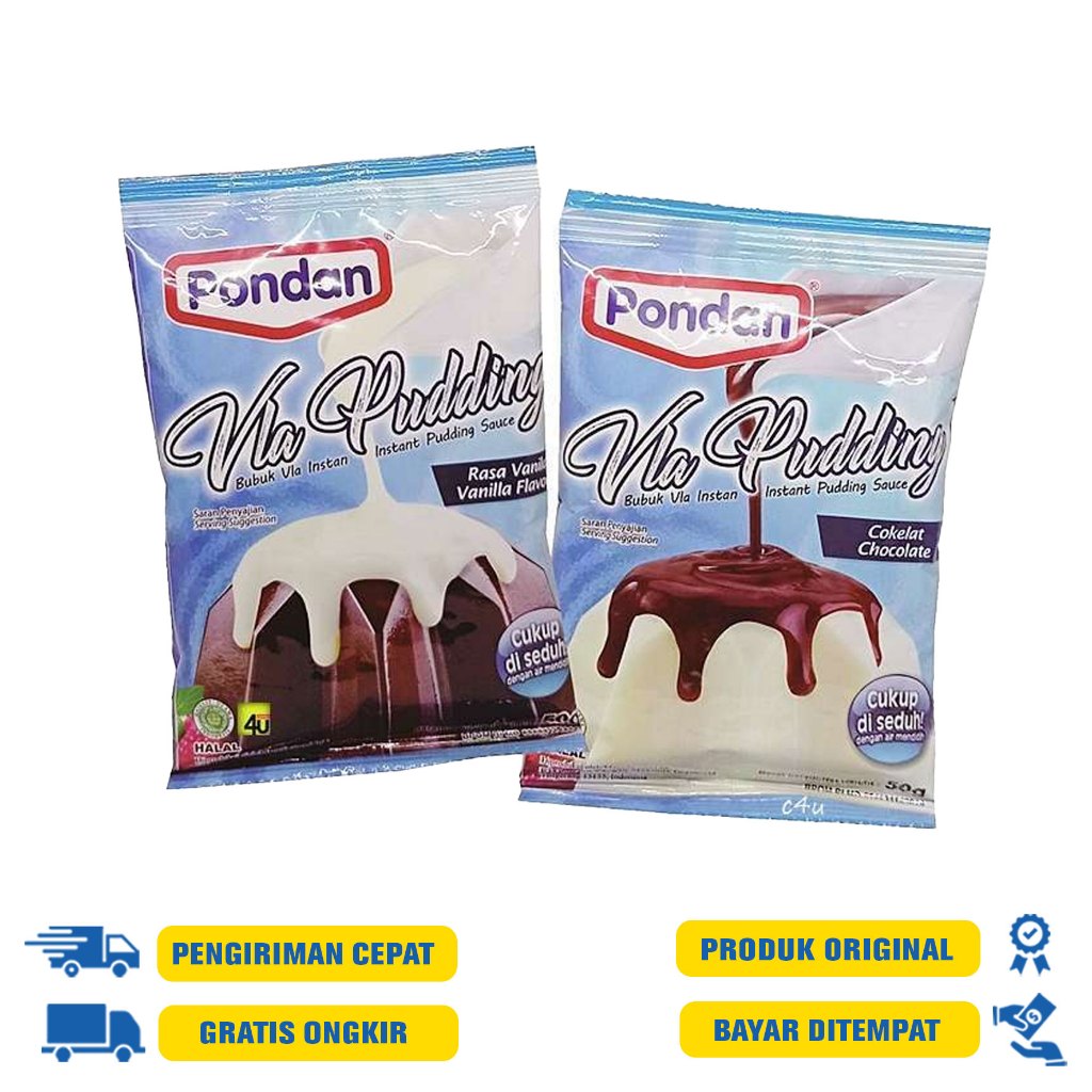 Jual Pondan Vla Pudding Pudding Agar Jelly Coklat | Vanilla 50 gr ...