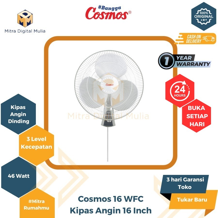 Jual Cosmos 16 WFC Wall Fan 16 inch | Shopee Indonesia