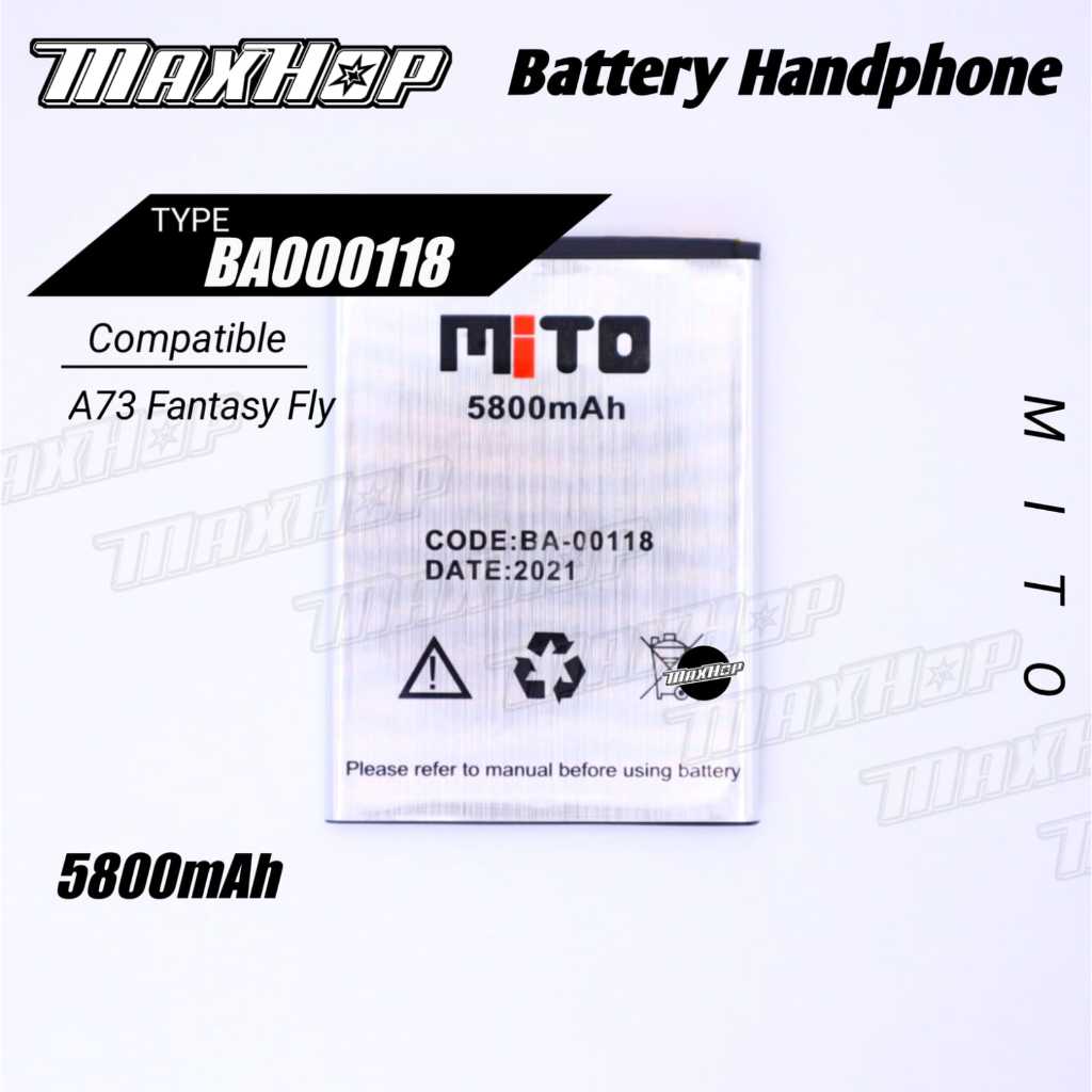 Jual Baterai Mito A73 Fantasy Fly Original OEM Batre BA000118 Battery ...