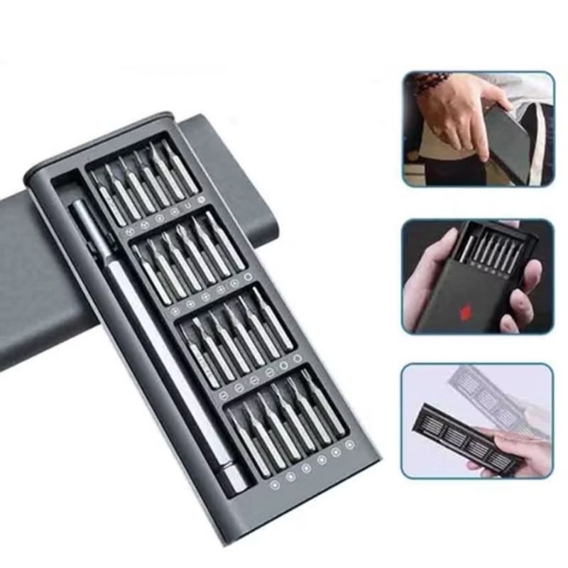 Jual Obeng Set 24pcs Obeng Premium Magnetic Set Obeng 24 in 1 Magnet ...