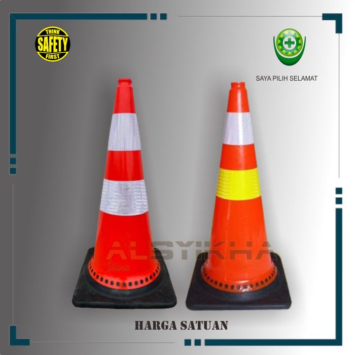 Jual Safety Traffic Cone 75CM / Kerucut Lalu Lintas Karet Rubber Base Hitam | Shopee Indonesia