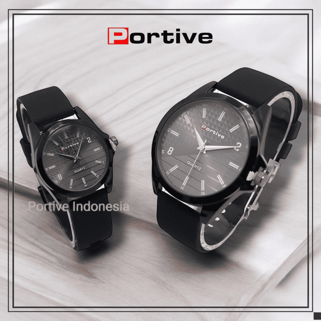 Jual Jam Tangan Karet Couple Pasangan Portive Classic Quartz Elegan ...