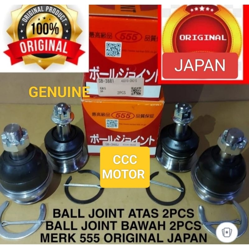 Jual BALL JOINT ATAS 2 PCS BAWAH 2 PCS TOYOTA INNOVA HILUX FORTUNER ...