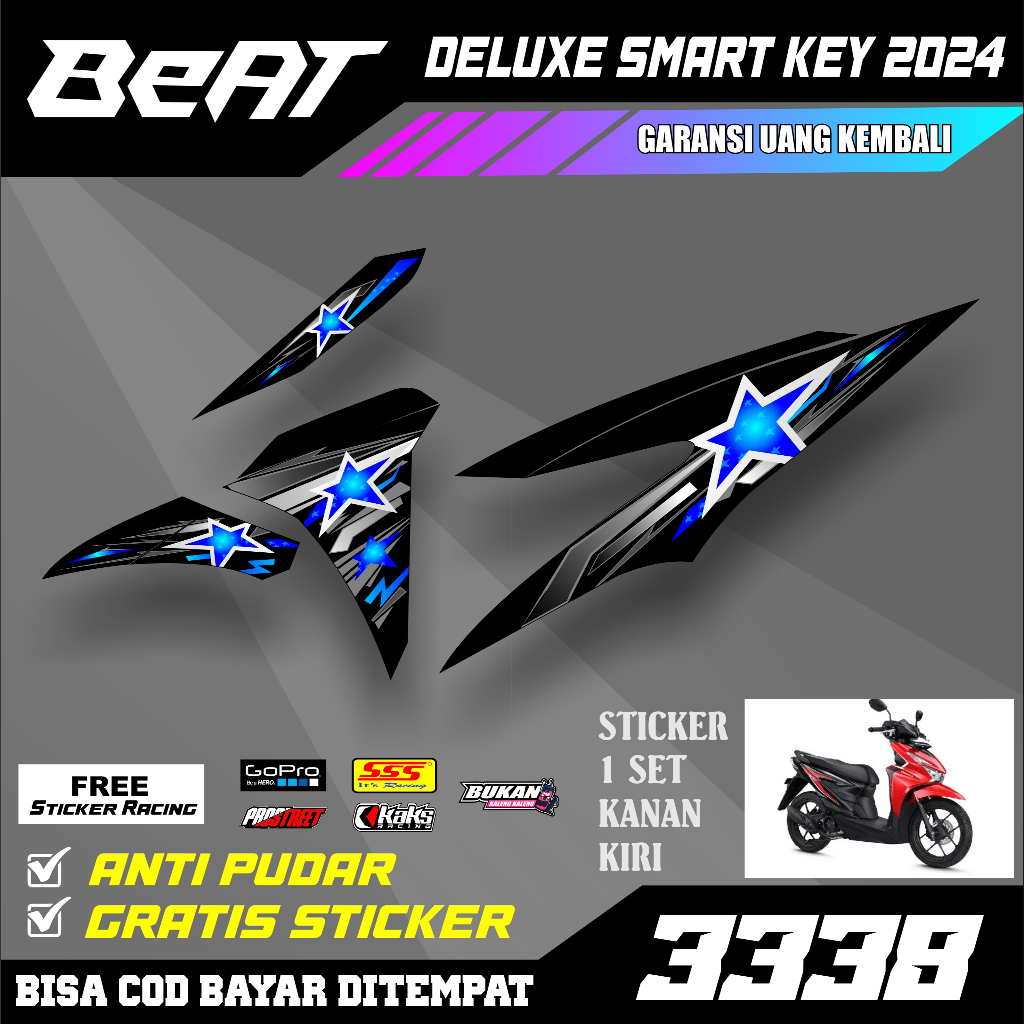 Jual Striping Beat New 2024 Beat Deluxe GEN 2 Motif Bintang Star Viral ...