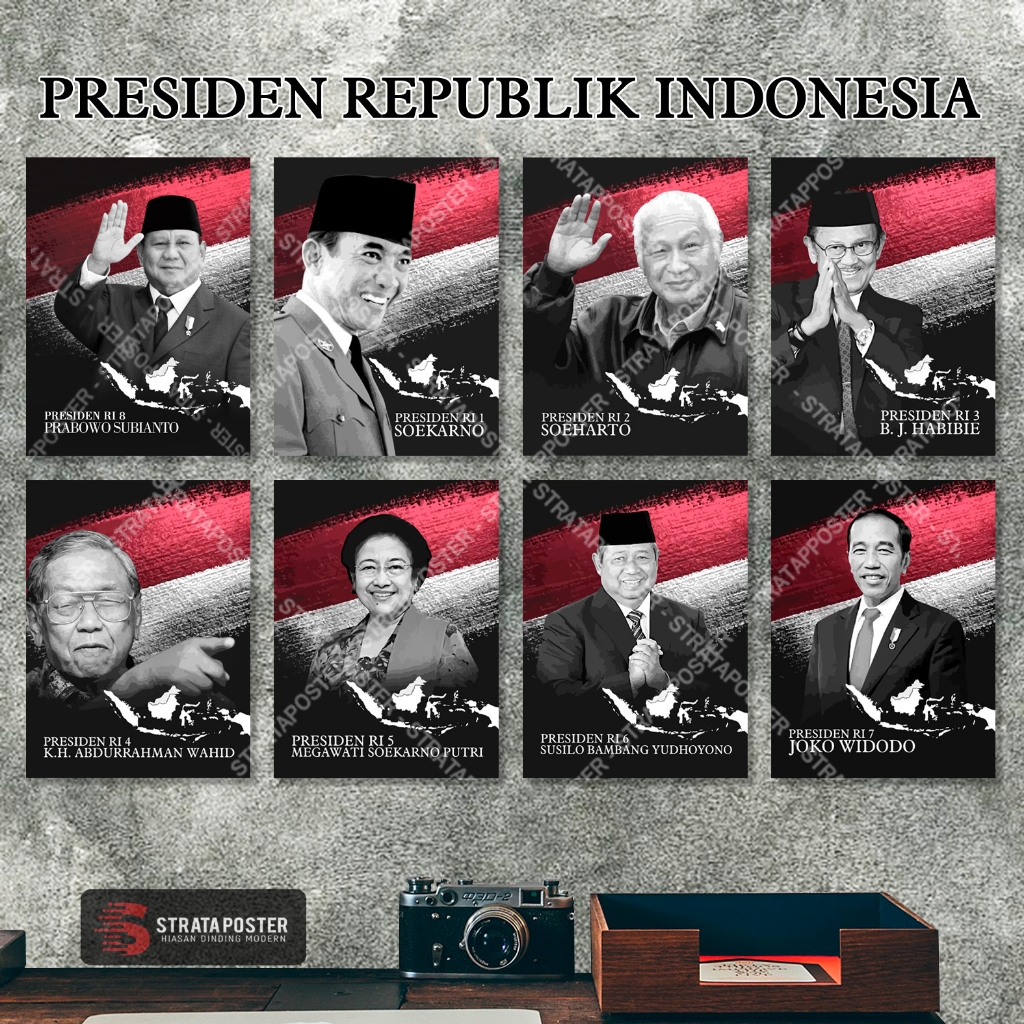 Jual Poster Presiden Indonesia Hiasan dinding foto presiden ri | Shopee ...