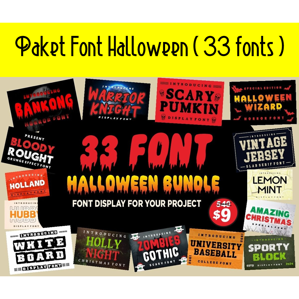 Jual Paket Font Halloween (33 fonts) | Shopee Indonesia
