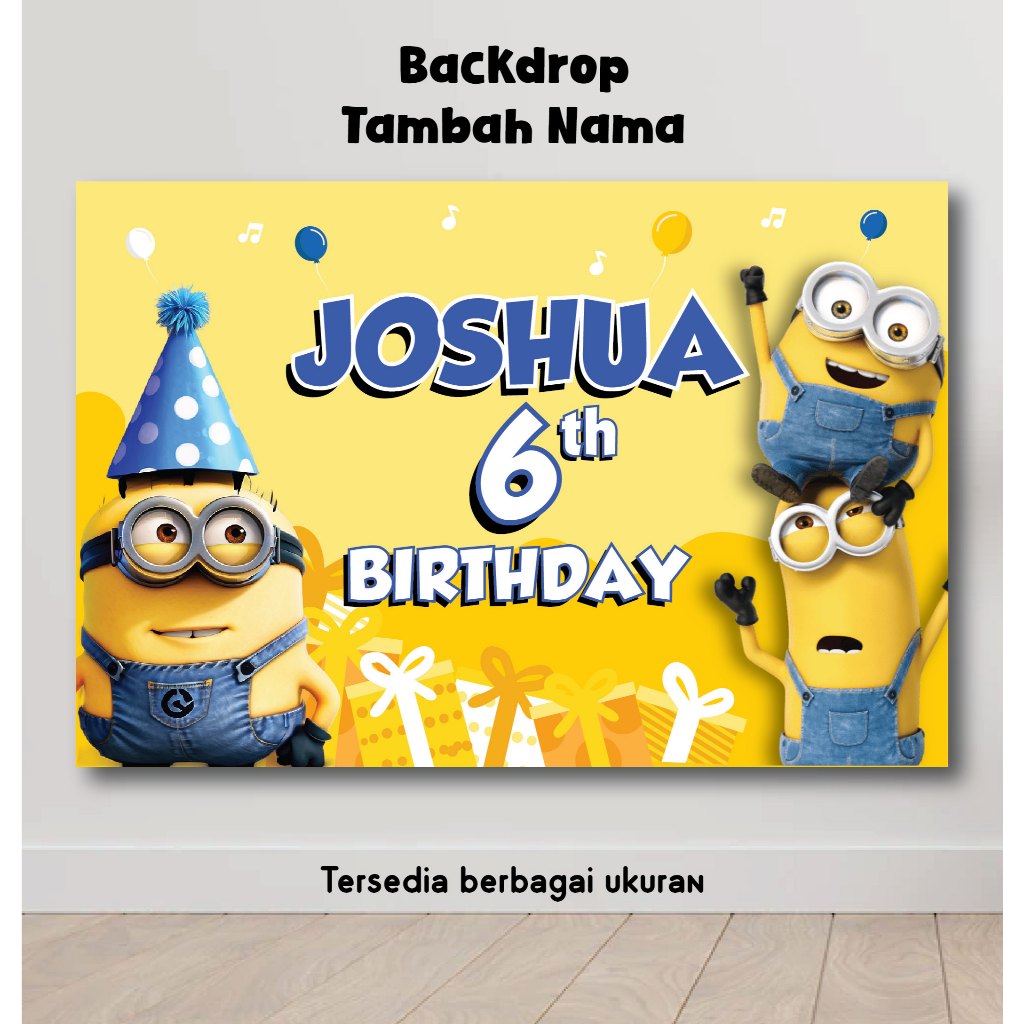 Jual BACKDROP MINIONS DISPICABLE ME ULANG TAHUN BACKGROUND DINDING ...