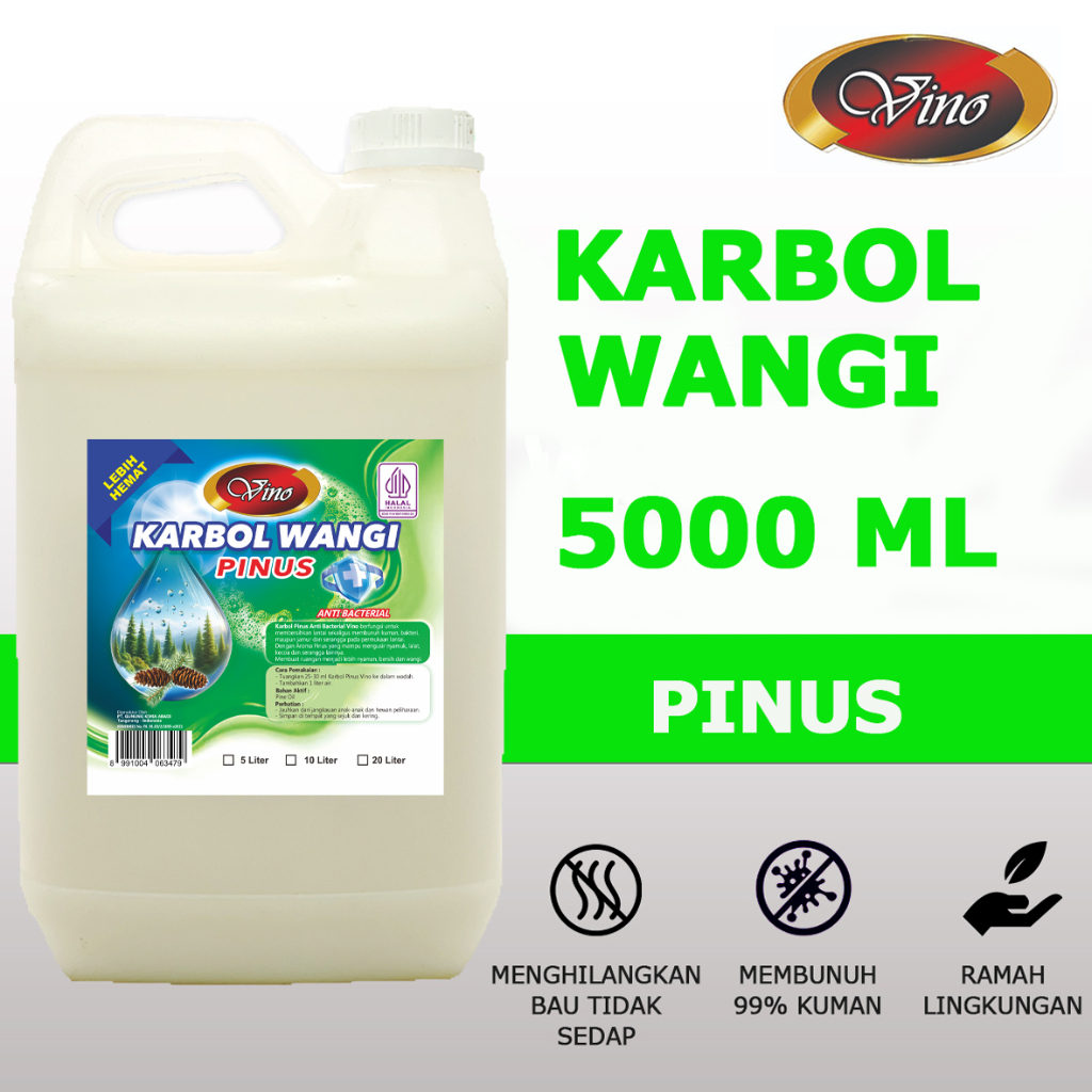 Jual VINO Karbol Antibacterial Wangi Pinus/Cemara PREMIUM Karbol 5 ...