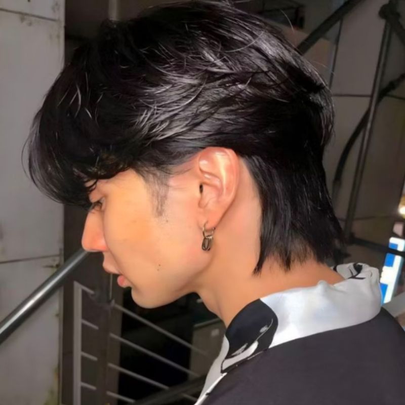 Jual Wig Pria Model Mullet Pendek Gaya Korea Warna Hitam | Shopee Indonesia