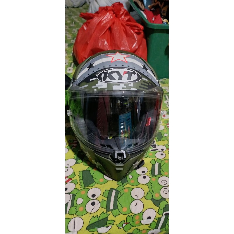 Jual Helm KYT R2R Pro ARMY GREEN | Shopee Indonesia
