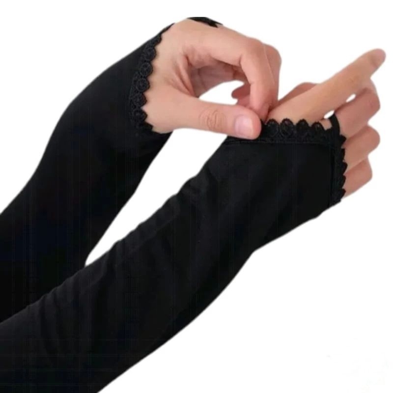 Jual manset tangan renda muslimah/ sarung tangan haji dan umrah ...