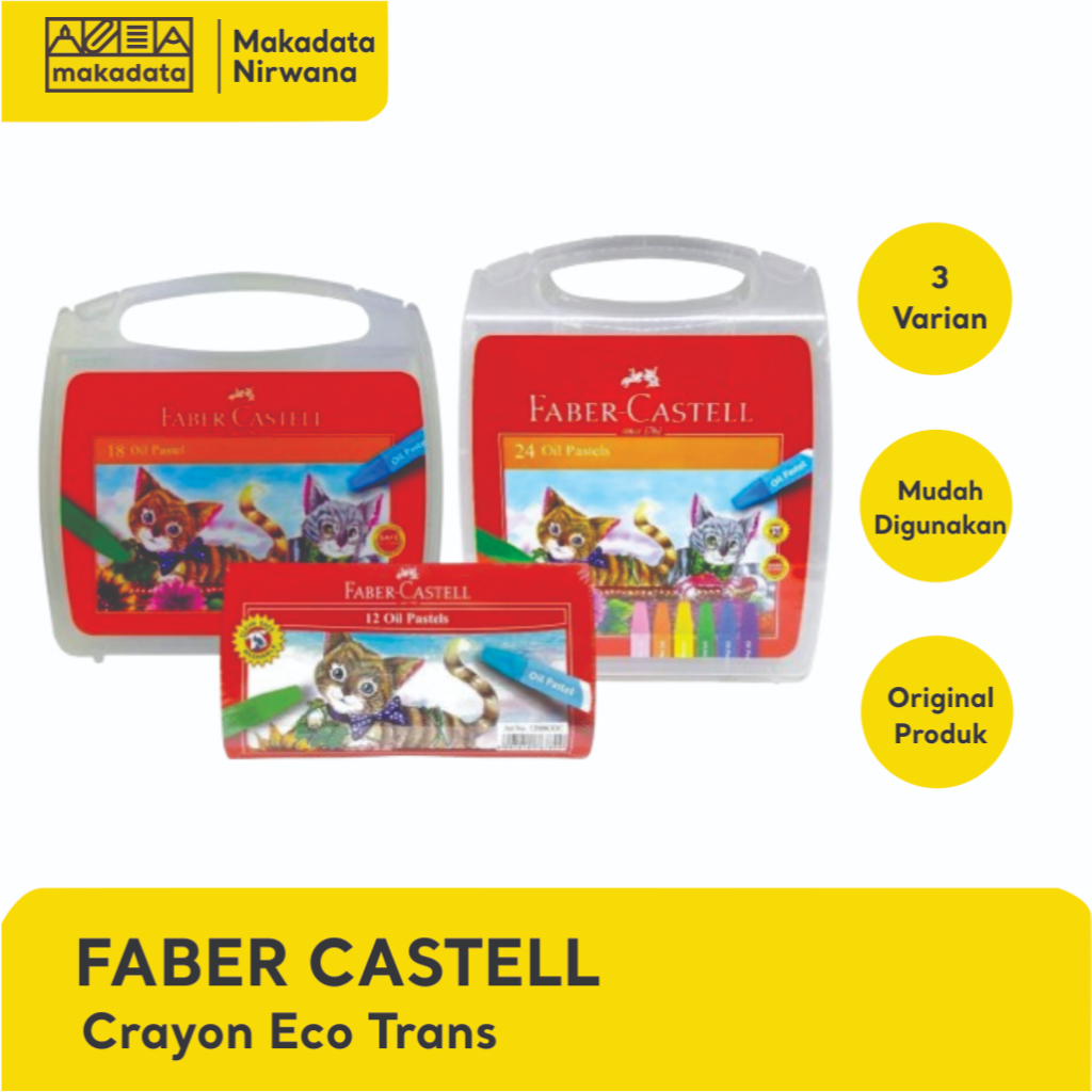 Jual FABER CASTELL CRAYON/OIL PASTEL ECO 18 WARNA (1 PCS) | Shopee ...