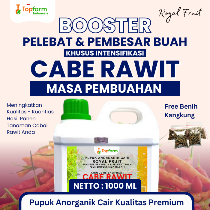 Jual Pupuk Topfarm / Pupuk Penyubur Tanaman Cabe Rawit Terbaik / Pupuk Booster Pelebat Buah Cabe ...