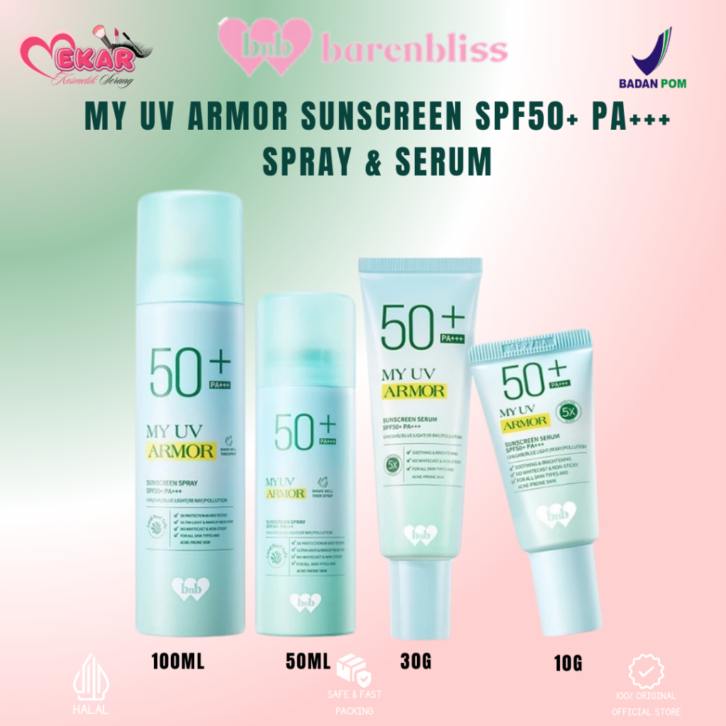 Jual BNB Barenbliss My UV Armor Sunscreen SPF50+ PA+++ | Sunscreen 5x Perlindungan tanpa ...