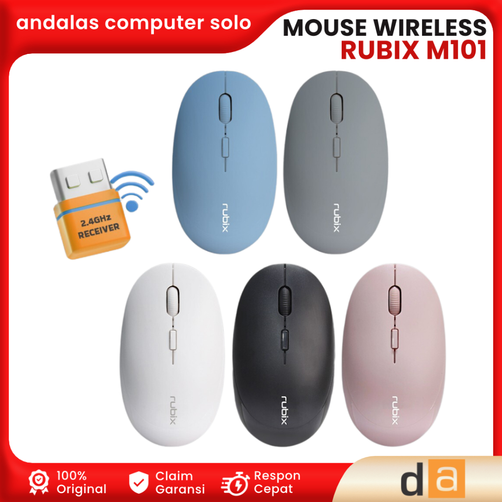 Jual MOUSE OFFICE WIRELESS 2.4Ghz DIGITAL ALLIANCE M101 Rubix Silent ...