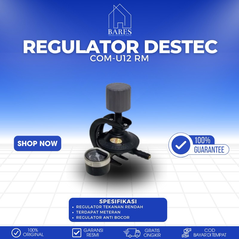 Jual DESTEC Regulator Gas Tekanan Rendah Regulator + Meteran | Shopee ...
