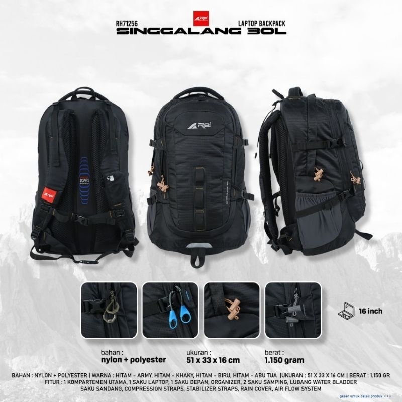 Jual Tas Ransel Pria Rei Singgalang 30L Original+Raincover | Shopee ...