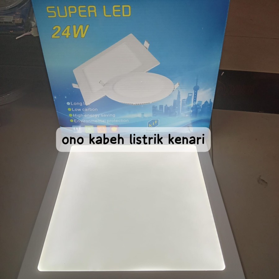 Jual led panel downlight 30x30 24w inbow kotak 6500k 3000k lampu plafon ...